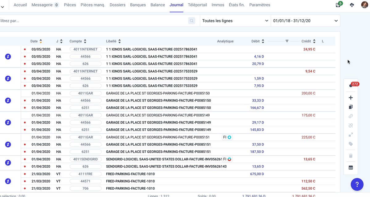 La saisie manuelle des écritures comptables